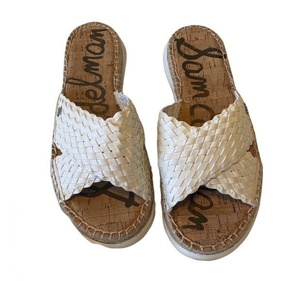 Sam Edelman | Shoes | Sam Edelman White Braided Raffia Cross Strap ...